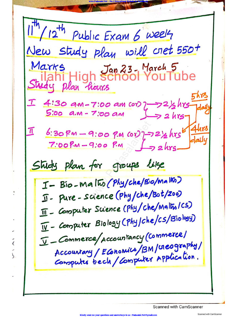12th and 11th Public Exam 2023 Study Plan PDF Download | PDF