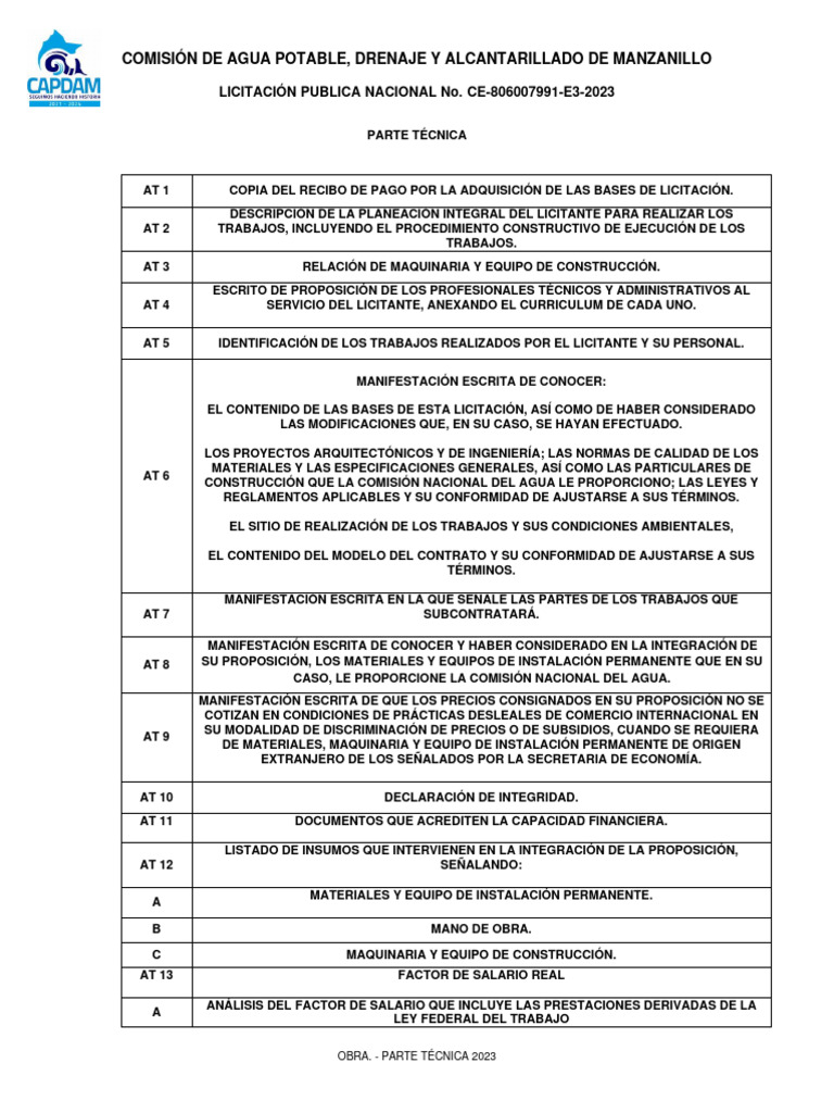 ASPECTOS TECNICOS CE-806007991-E3-2023 | PDF | Alcantarillado | Agua