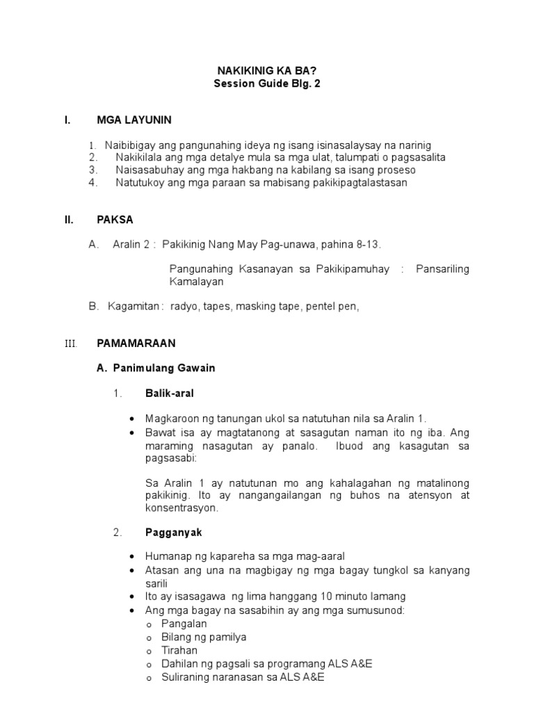 Aralin2 Nakikinig Ka Ba | PDF