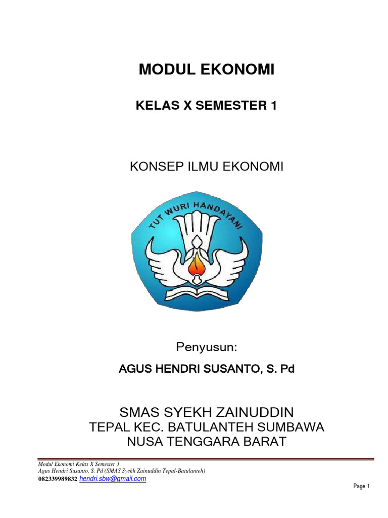 Modul Ekonomi Kelas X Untuk 1 Semester | PDF | Karier & Perkembangan | Pengelolaan Keuangan & Uang