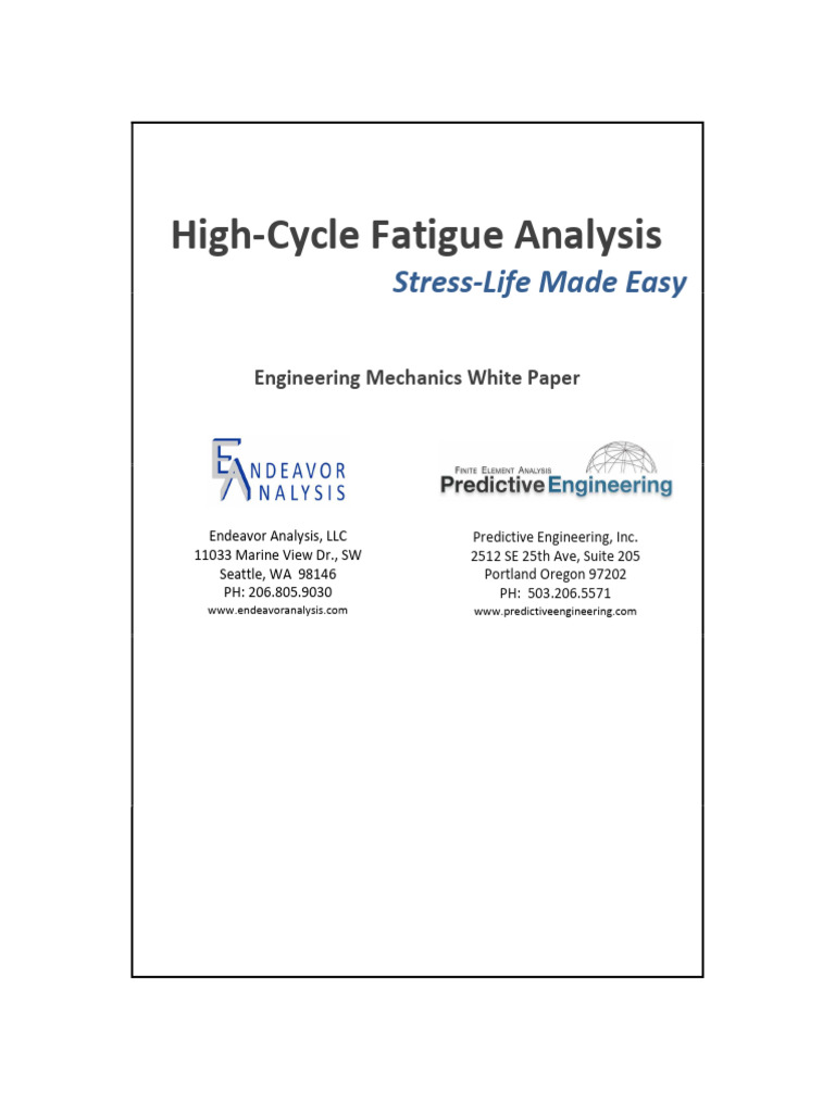 High Cycle Fatigue Analysis Stress Life Made Easy White Paper | PDF ...