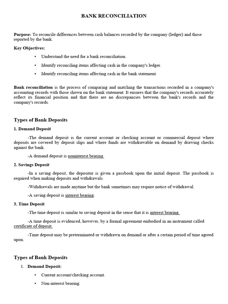 Bank Reconciliation Process Explained | PDF | Deposit Account | Banks
