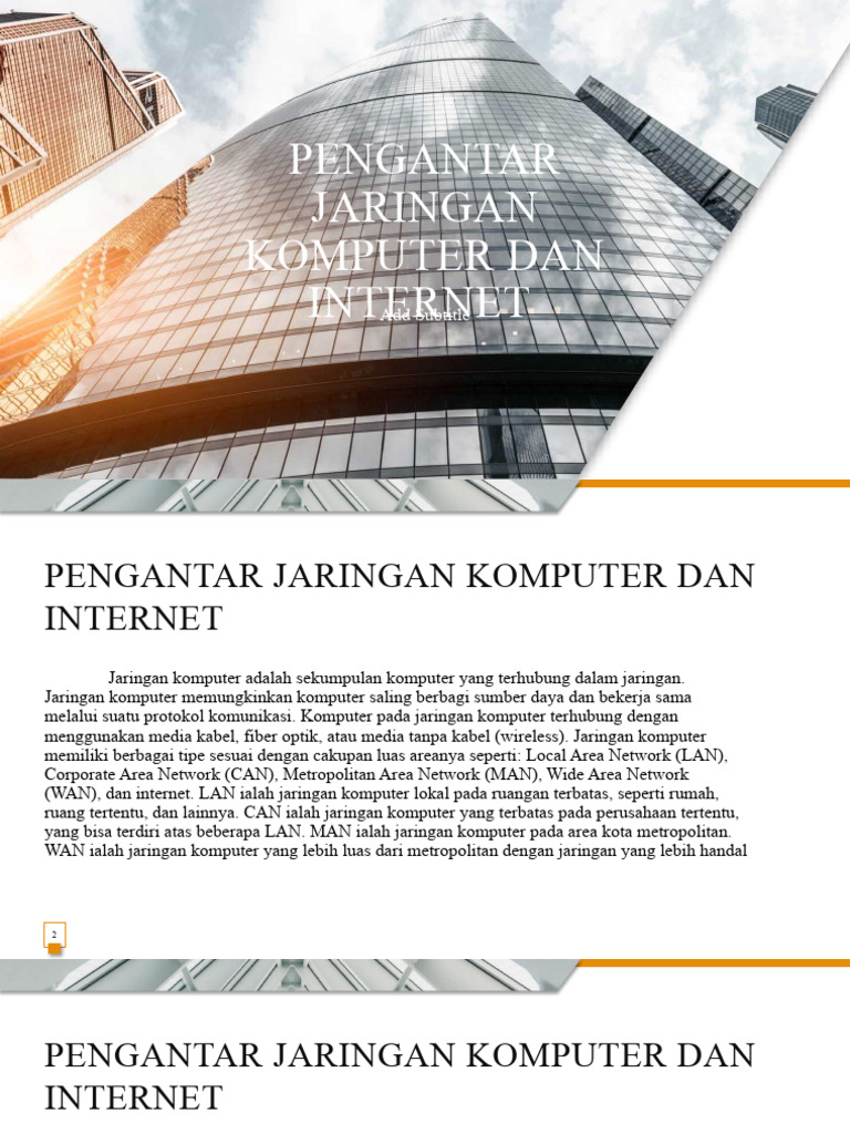 Pengantar Jaringan Komputer Dan Internet | PDF | Teknologi & Rekayasa