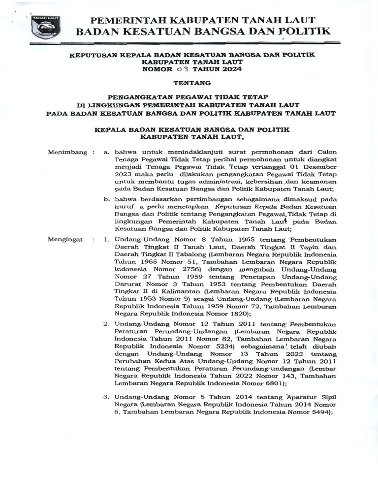 SK PTT Tahun 2024 | PDF