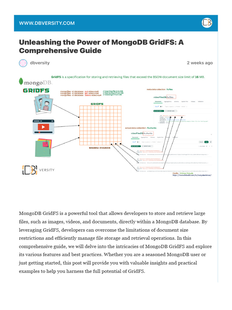 Unleashing The Power of MongoDB GridFS - A Comprehensive Guide | PDF | Computer File | Mongo Db