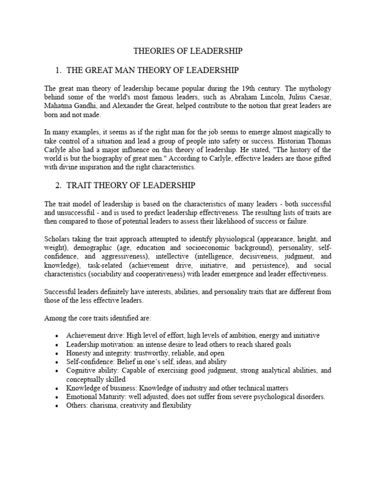 The History of Leadership Studies and Evolution of Leadership Theories ...