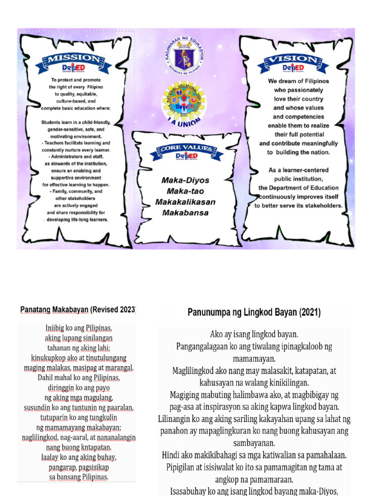 Deped Vison Mission Panunumpa | PDF