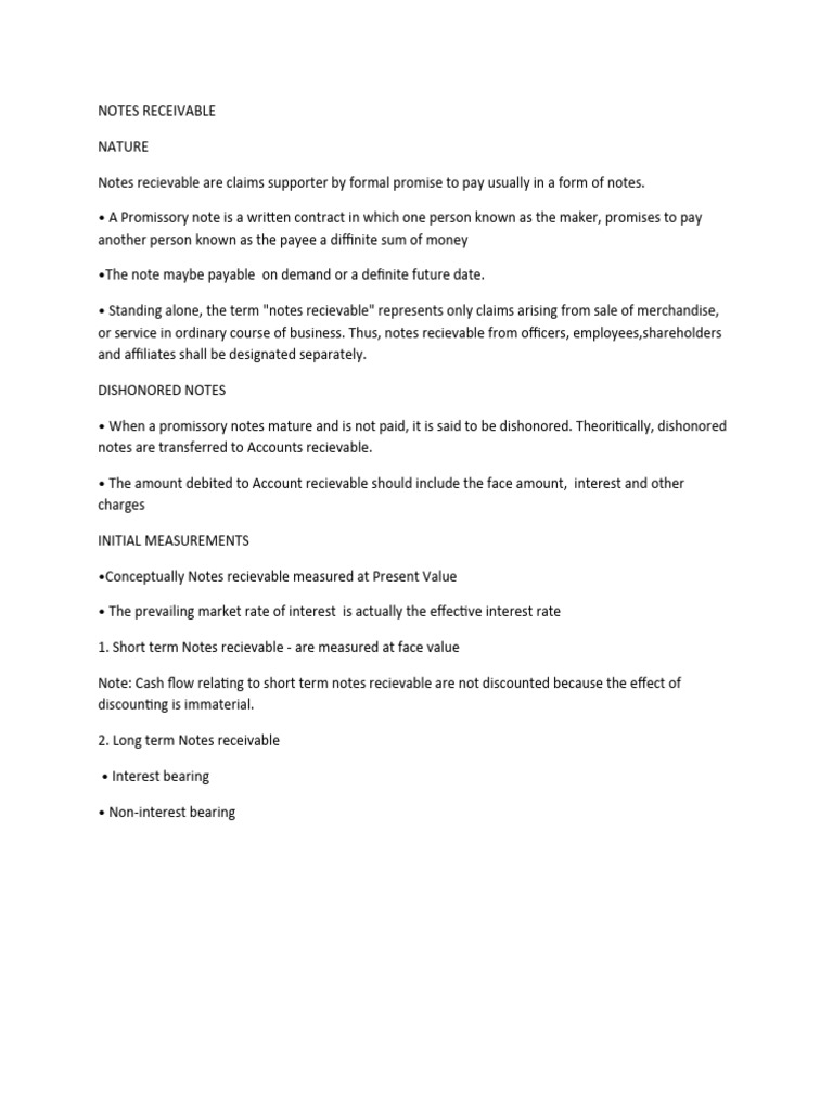 Notes Receivable | PDF | Present Value | Discounting