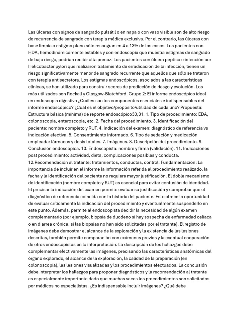 Endoscopia Estudio Centrado en Ulceras | PDF | Estómago | Endoscopia