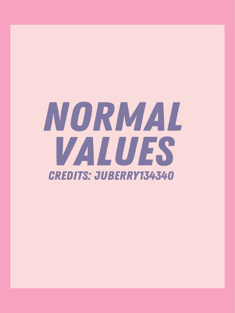 Normal Values | PDF | Magnesium | Cholesterol