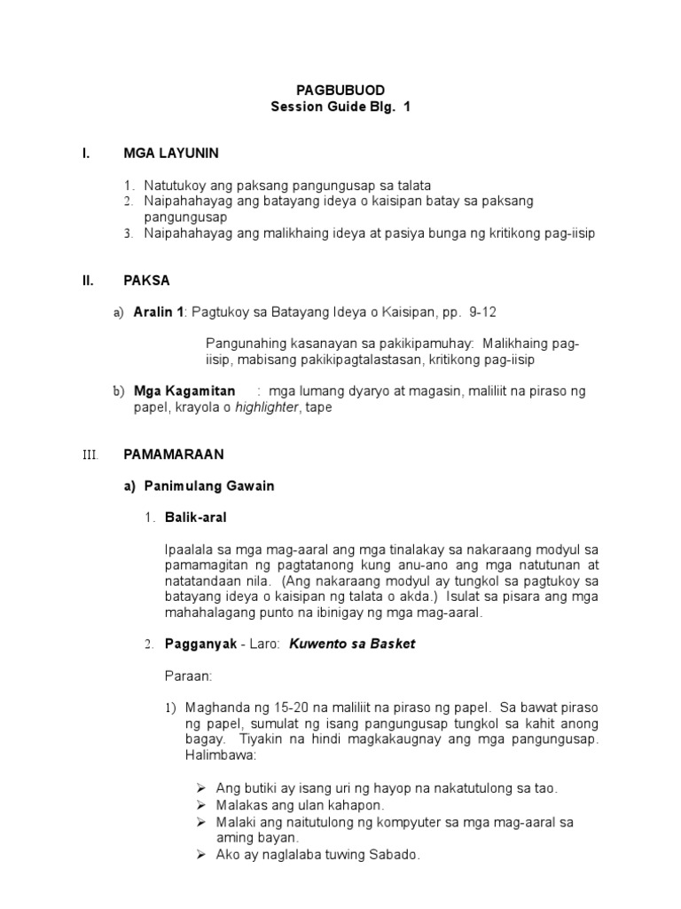 Pagbubuod 1 | PDF
