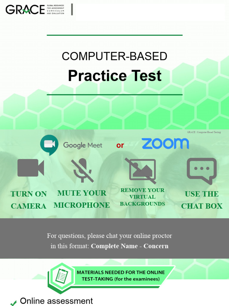 GRACE Computer-Based Test Guidelines | PDF | Login | Password