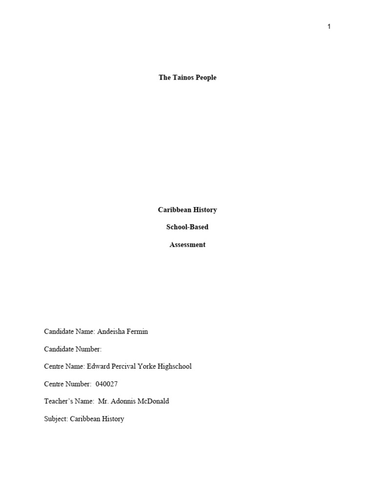 History SBA | PDF | Social Science | Travel