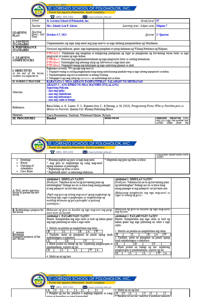 Lp Grade 7 Aralin 3 Pdf