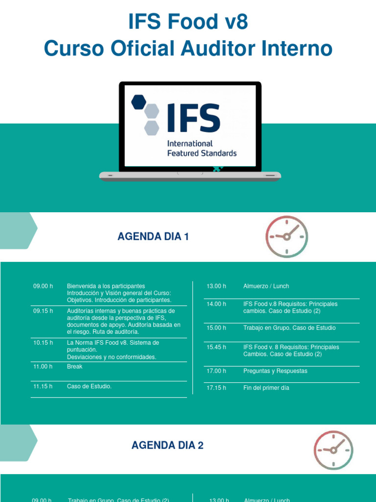 Traduccion - IfS FOOD V8 Internal Audit Course FINAL | PDF | Análisis de Riesgo y Puntos ...