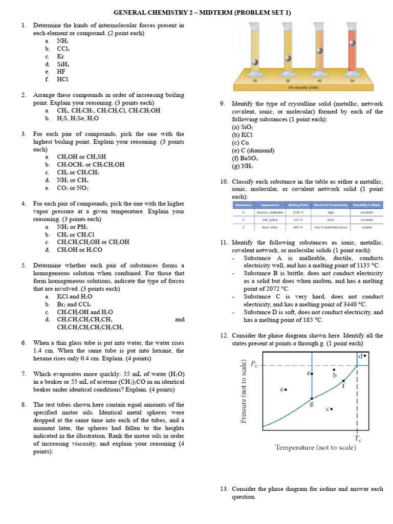 Chapter 1 Problem Set 1 | PDF | Melting Point | Water