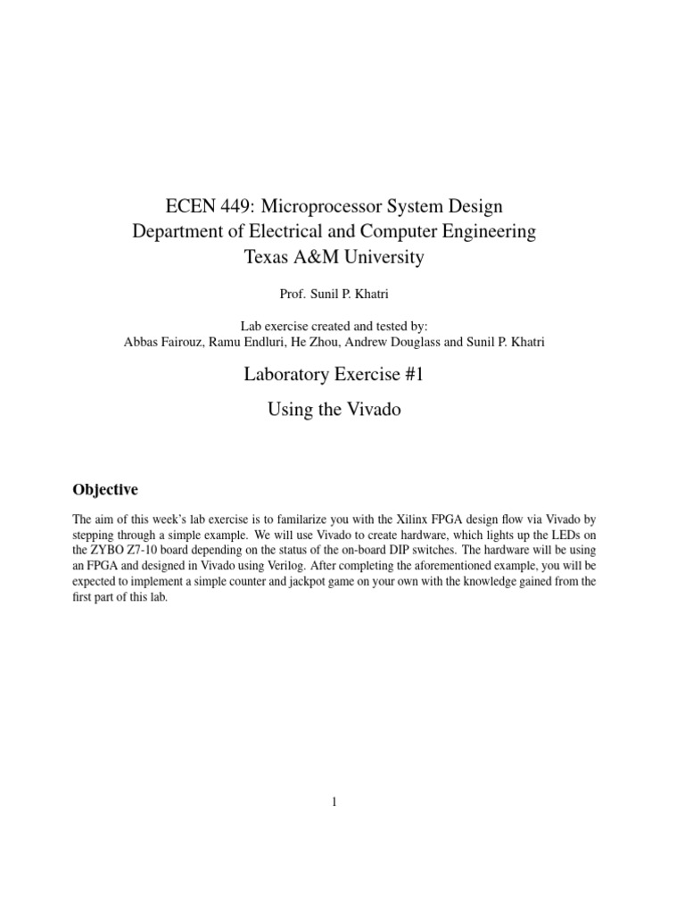 lab1 | PDF | Field Programmable Gate Array | Electronic Design