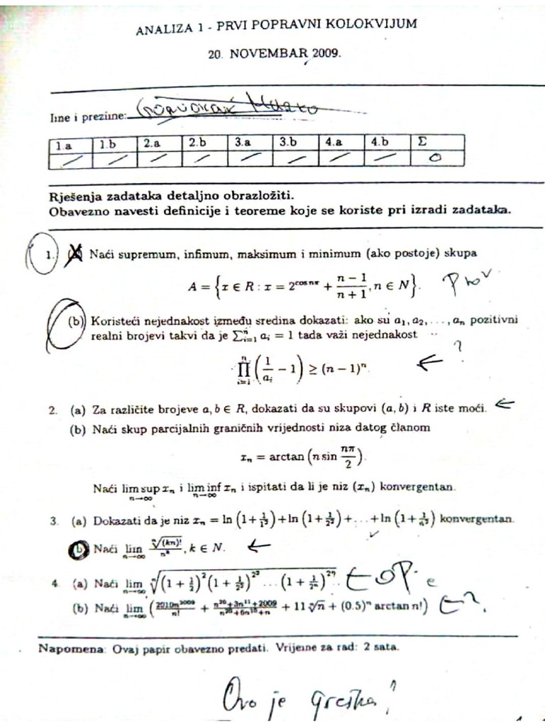Analiza 1 - ROKOVI | PDF