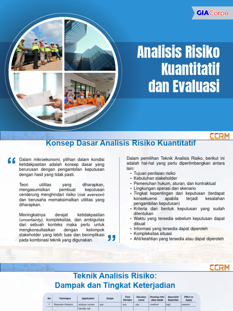 Analisis Risiko Kuantitatif Dan Evaluasi | PDF