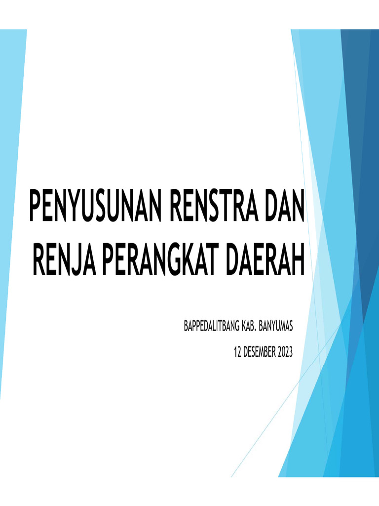 Penyusunan Renstra dan Renja Perangkat Daerah | PDF