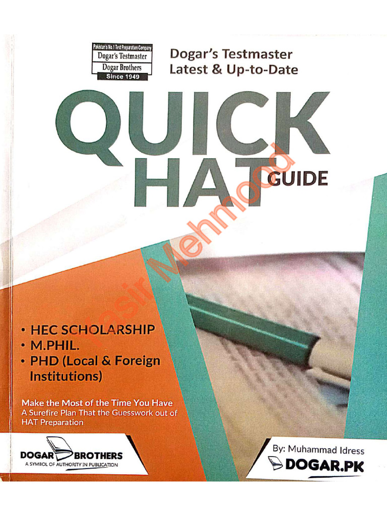 HAT Test Book Scan Copy by Yasir Mehmood | PDF