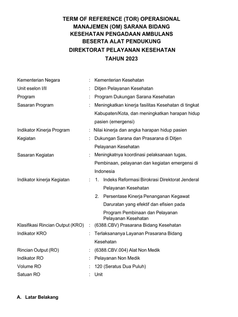 TERM OF REFERENCE Hiace | PDF