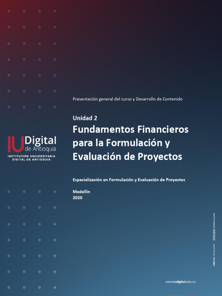 IMP - EFE - FUN - FIN - FOR - EVA - PRO - 111 - U2 - CE (1) Unidad 2 | PDF | Tasa interna de ...