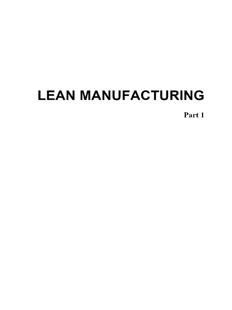 Lean Manufacturing Part 1 Pdf Pdf
