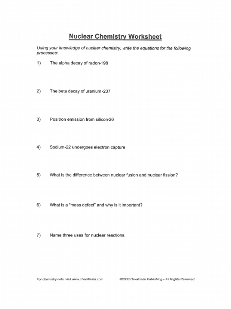 Nucelar Worksheets | PDF