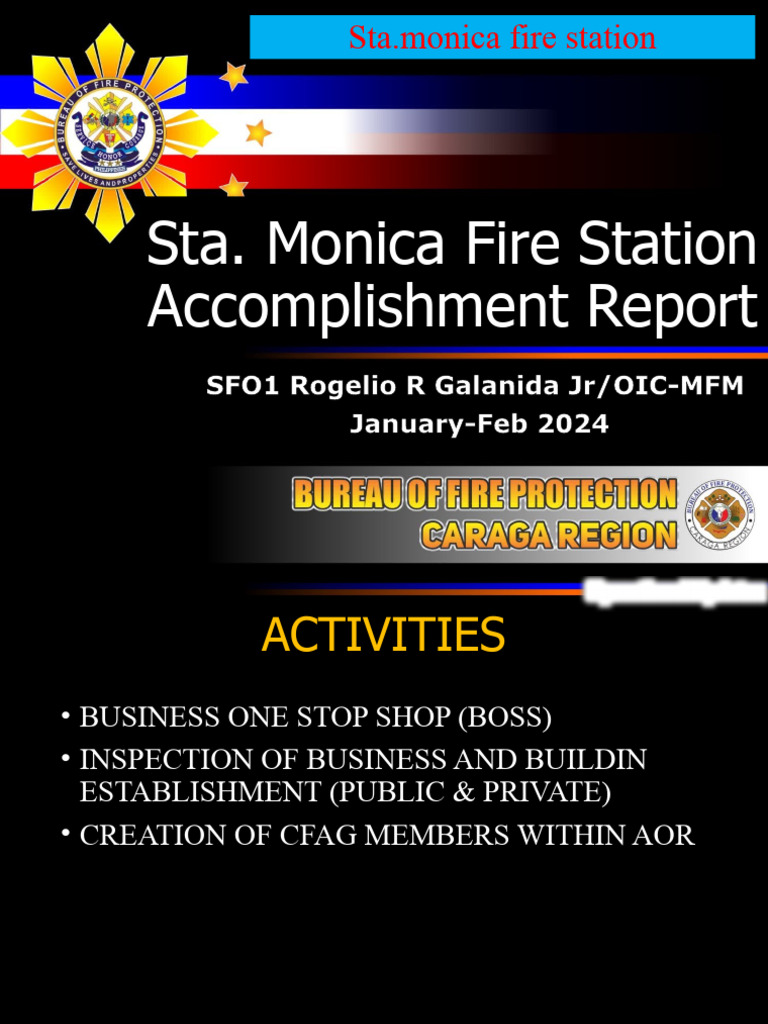 Sta. Monica Fire Station Accomplishments 2024 | PDF | Safety