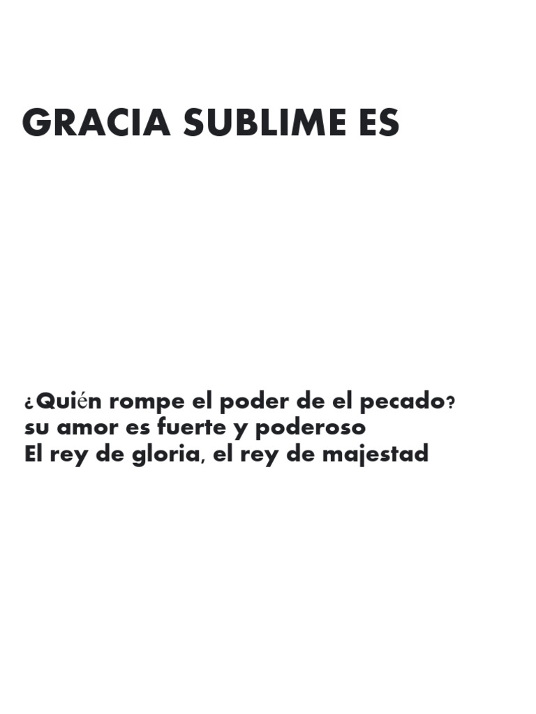 Gracia Sublime: Letra y Significado | PDF