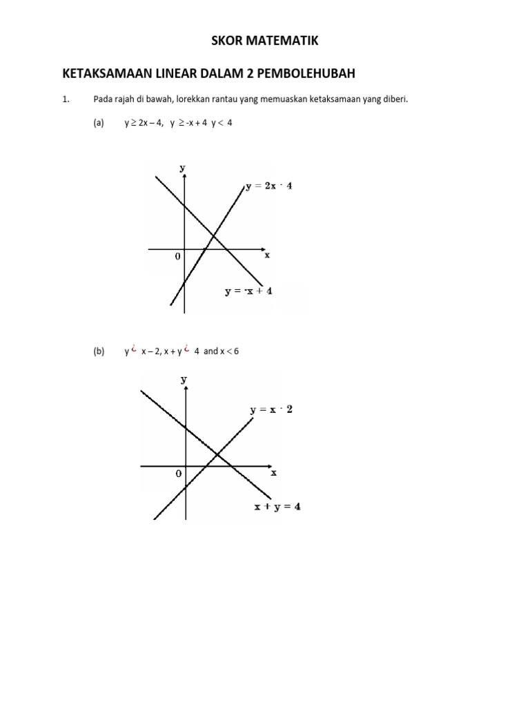 Ketaksamaan Linear Dalam 2 Pembolehubah | PDF