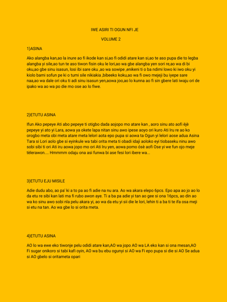 Iwe Asiri Ti Ogun Nfi Je Volume (2.) | PDF