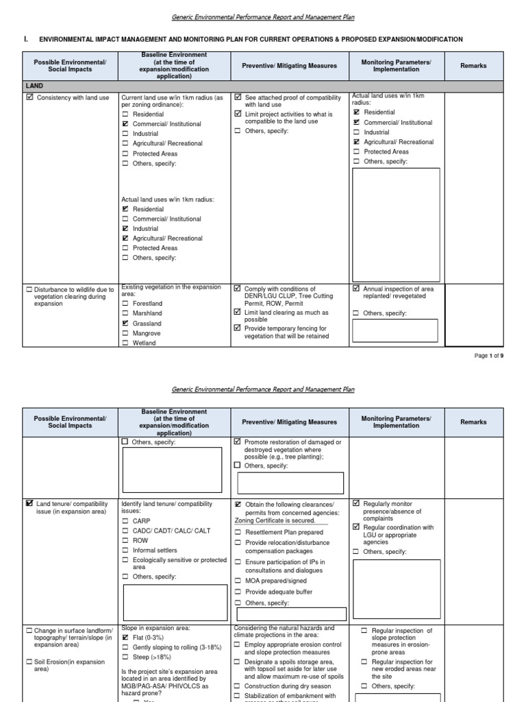 Environmental Performance Report & Mngt. Plan (Eprmp) ... | PDF | Soil ...