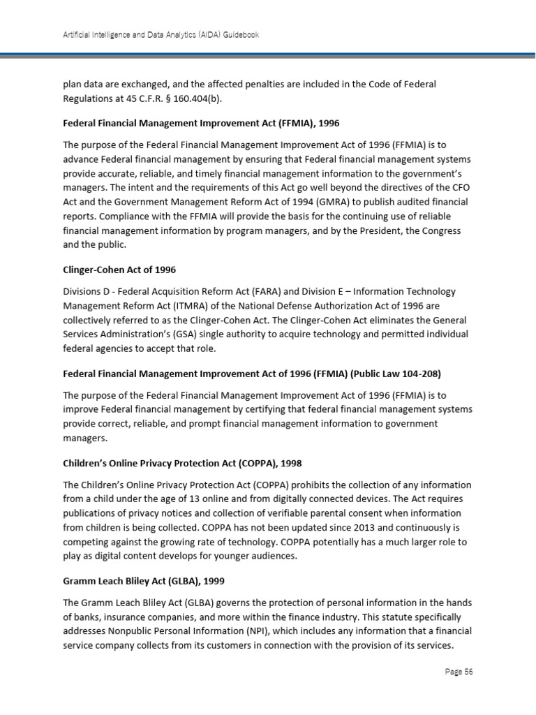 Federal Financial Management Laws Overview | PDF | Gramm–Leach–Bliley Act