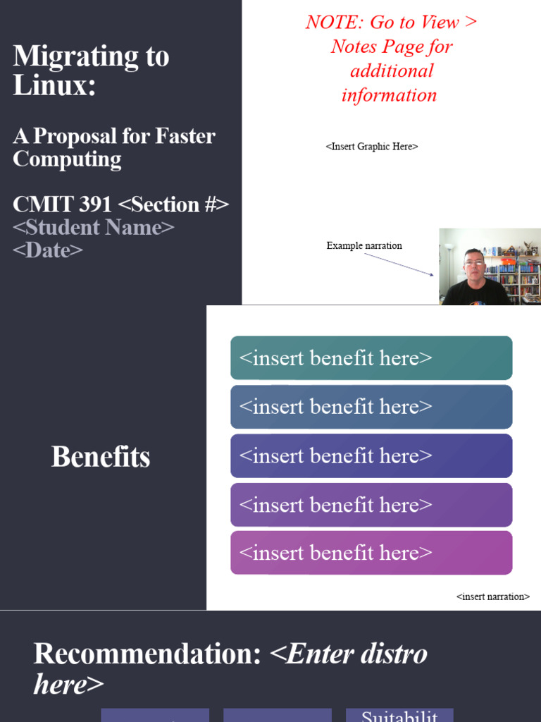 CMIT 391 Part 1 - Migration Proposal Presentation (TEMPLATE) | PDF | Linux | Software Engineering