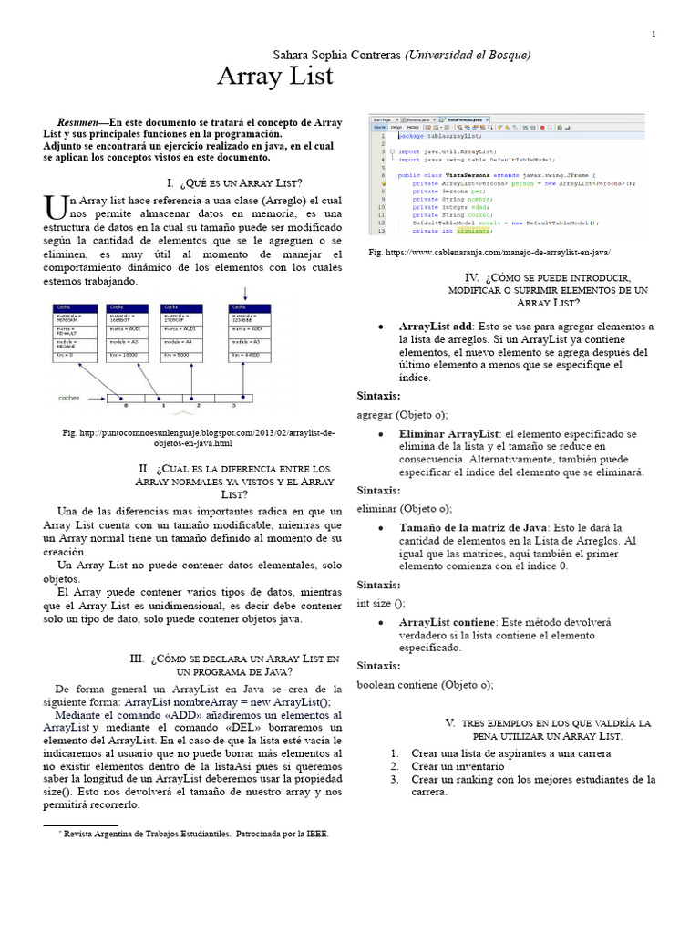 ArrayList Ejercicio | PDF | Java (lenguaje de programación) | Ciencias de la Computación