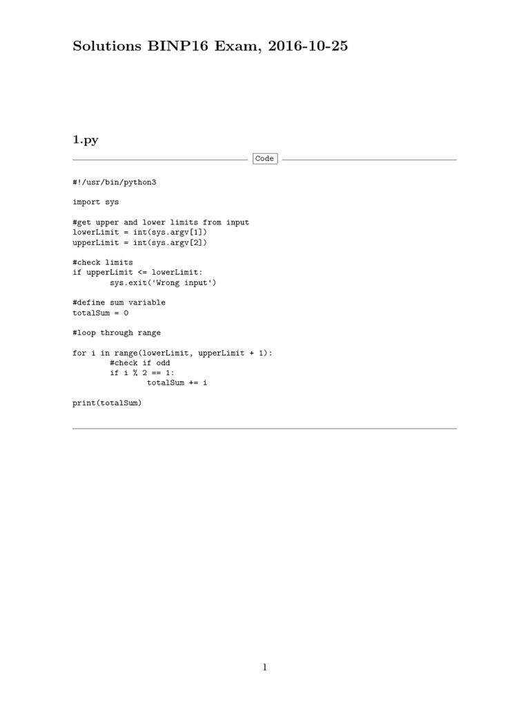 BINP16 Programming Exam 2016-10-25 Solutions | Download Free PDF | Computer Programming ...