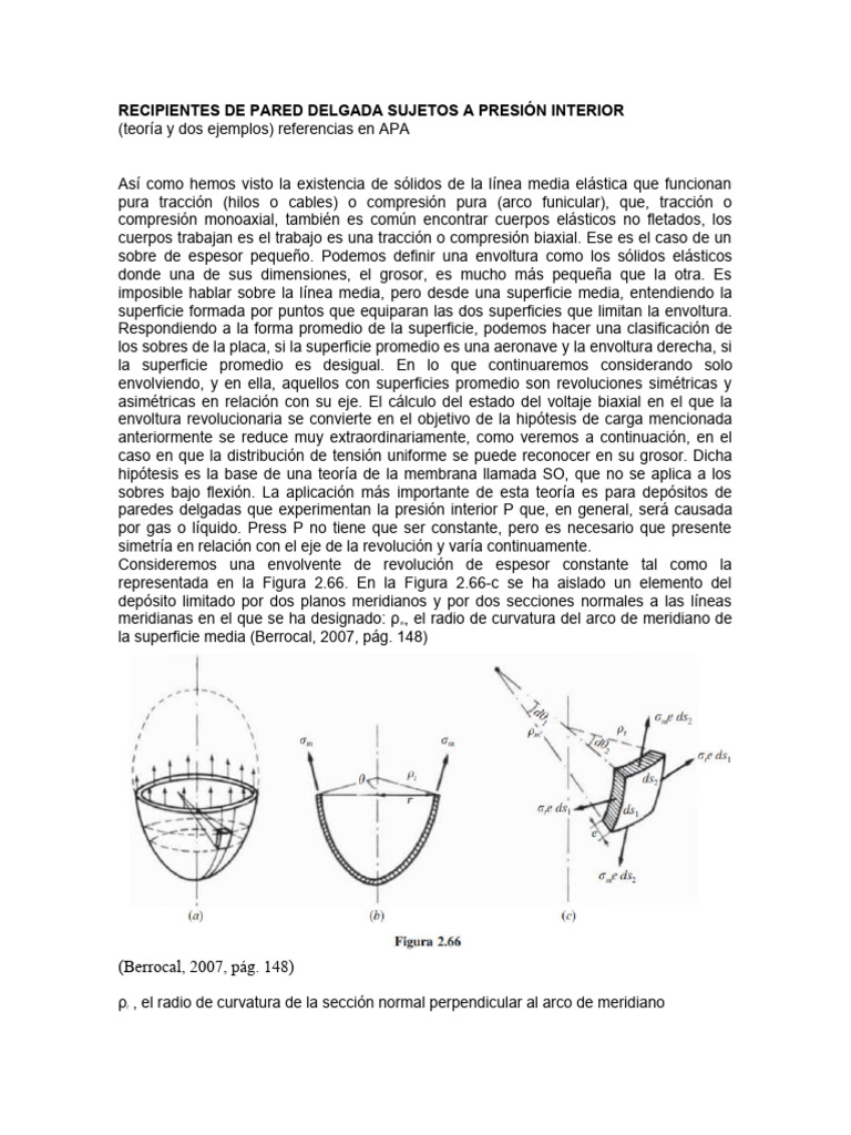 Recipientes de Pared Delgada Sujetos A Presión Interior | PDF | Estrés ...
