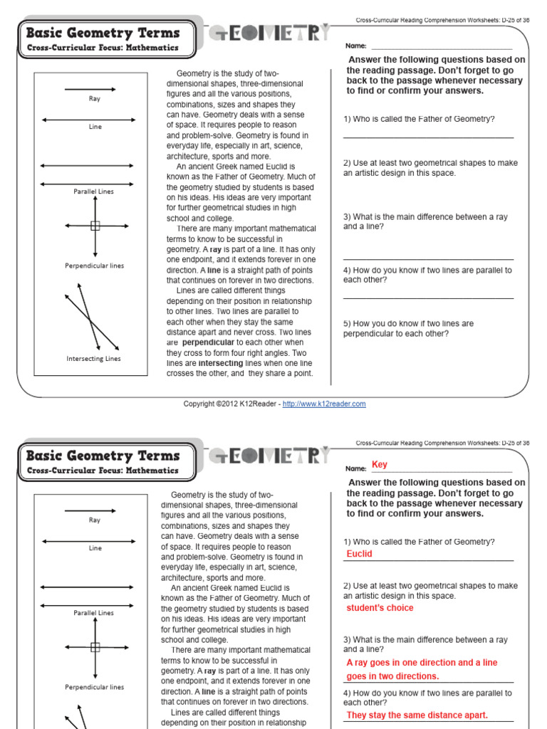 Gr4 Wk25 Basic Geometry Terms | PDF | Line (Geometry) | Geometry