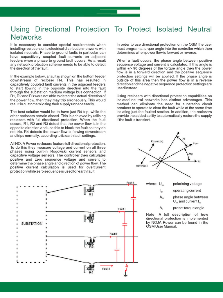 Using Directional Protection On Isolated or Resistance Earthed Networks ...