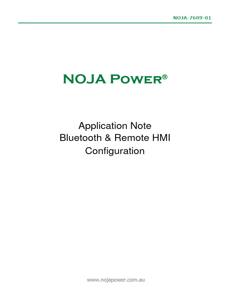 NOJA-7609-01 Application Note - Bluetooth & Remote HMI Configuration ...