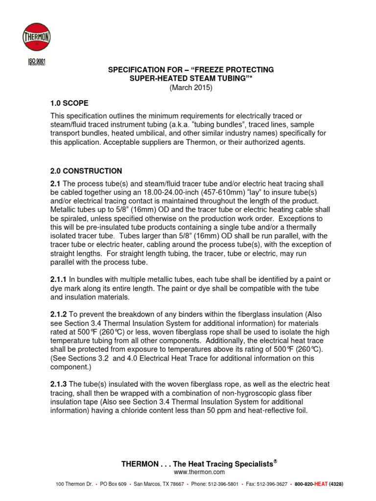 Tube Bundle Sample Spec | PDF | Resistor | Pipe (Fluid Conveyance)