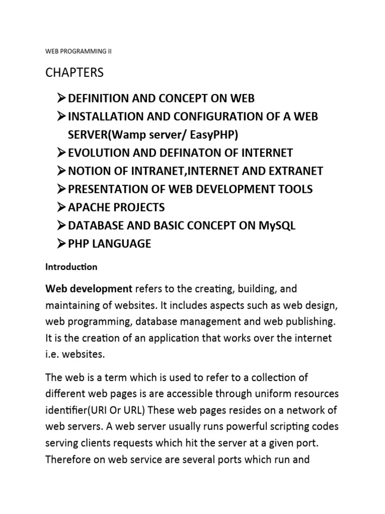 Web Programming Ii | PDF | World Wide Web | Internet & Web