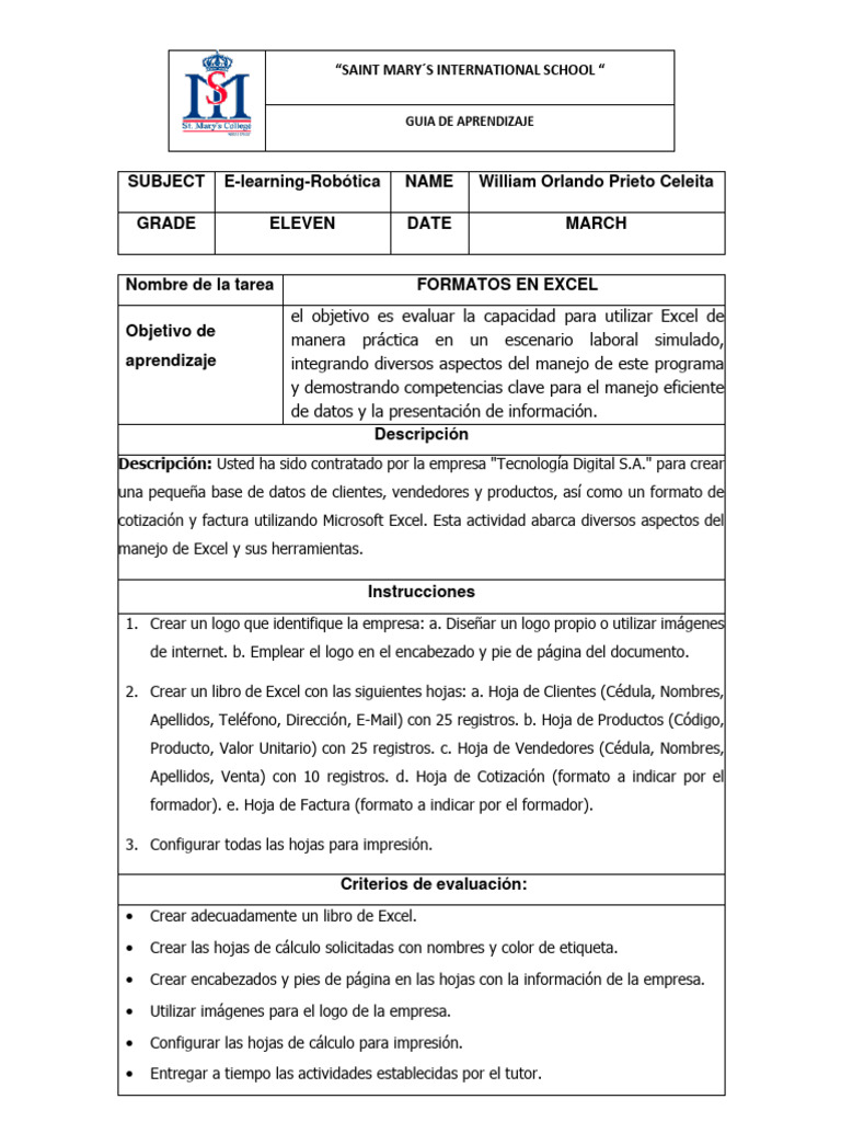 Actividad Evaluativa - Formatos en Excel | PDF Actividad Evaluativa - Formatos en Excel | PDF