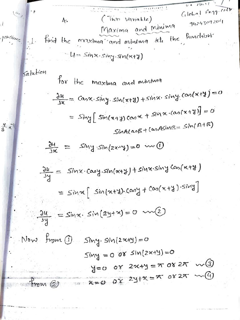 2. Solved sheet of maxima and minima | PDF | Calculus | Mathematical ... 2. Solved sheet of maxima and minima | PDF | Calculus | Mathematical ...