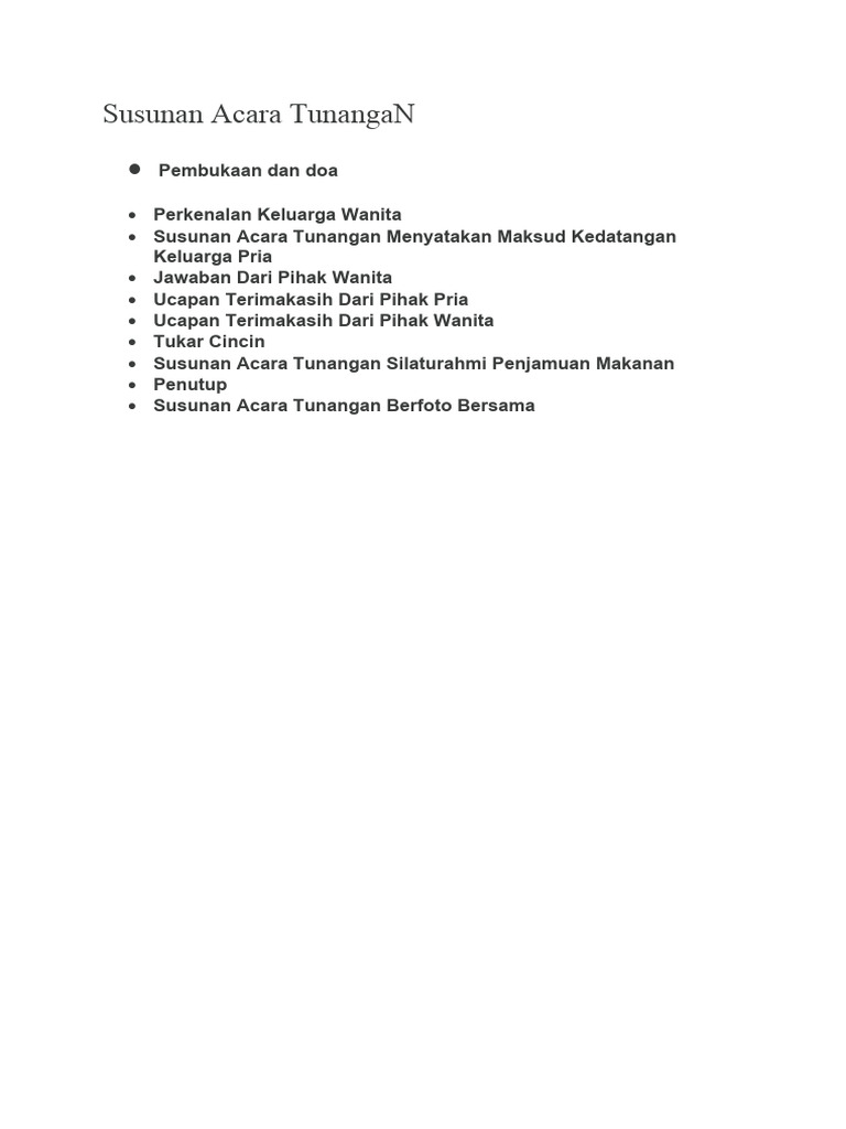 Susunan Acara Tunangan | PDF