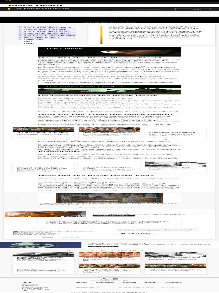 Black Death - Causes, Symptoms & Impact HISTORY | PDF | Black Death ...
