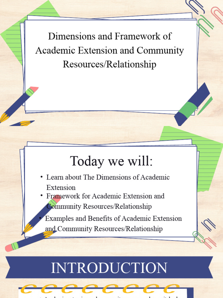 Dimensions and Framework of Academic Extension and Community ...