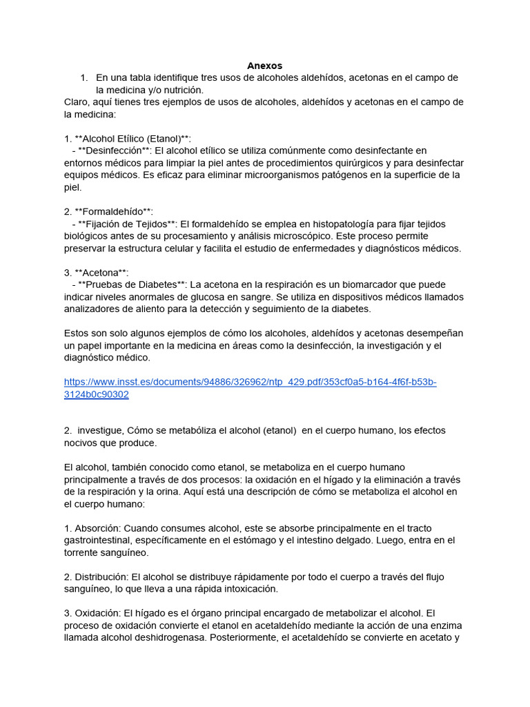 Anexos | PDF | Metanol | Etanol